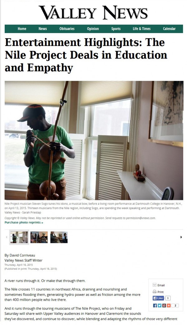 Nile Project Camps featuring the Hopkins Center and AVA Gallery and Art ...